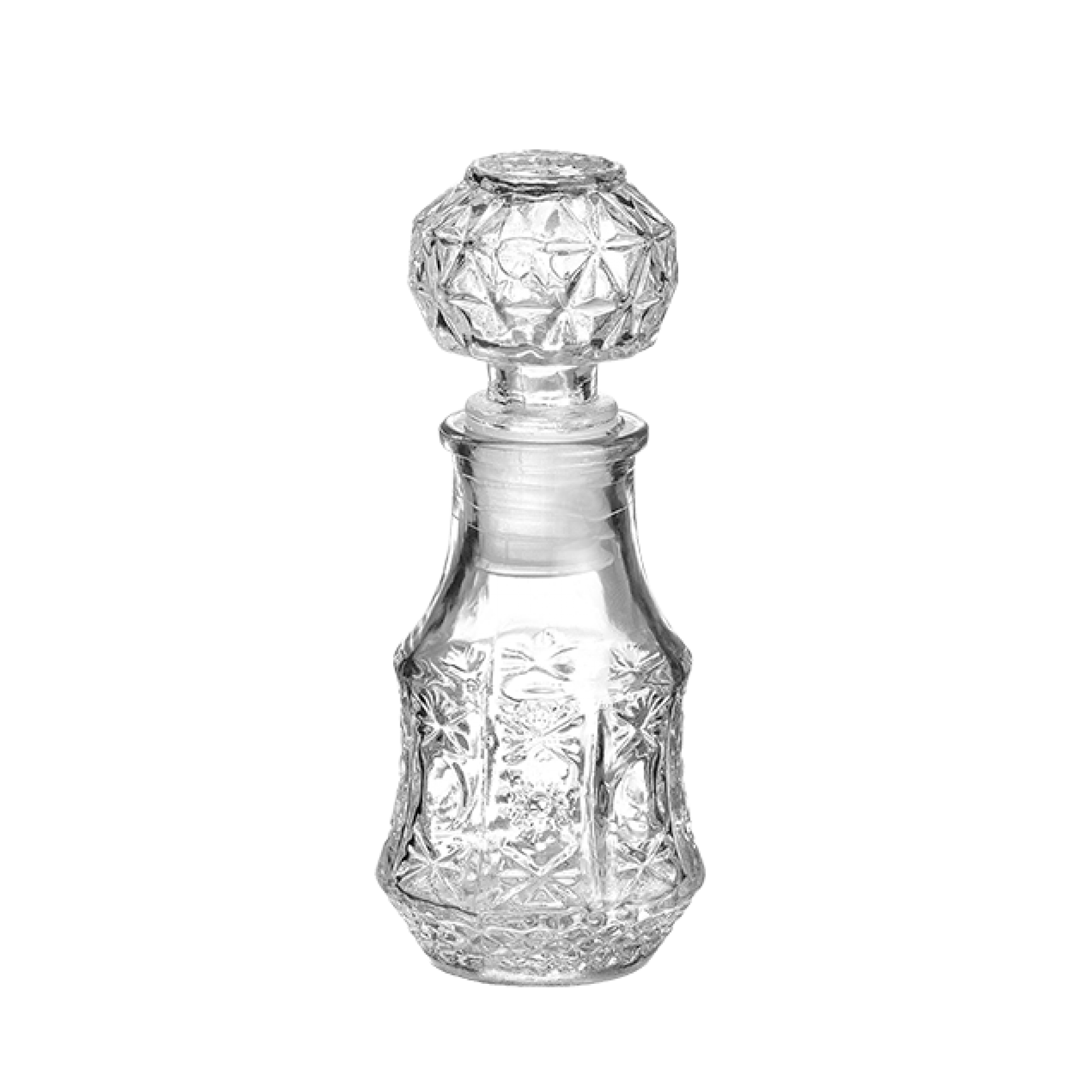 0152.19216 ΓΥΑΛΙΝΟ ΔΙΑΦΑΝΟ VINTAGE ΜΠΟΥΚΑΛΑΚΙ ΜΕ ΠΩΜΑ 50 ml